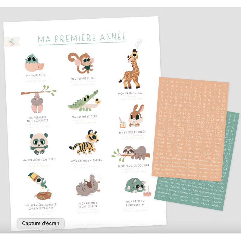 Affiche des premières fois à personnaliser « Ma première année